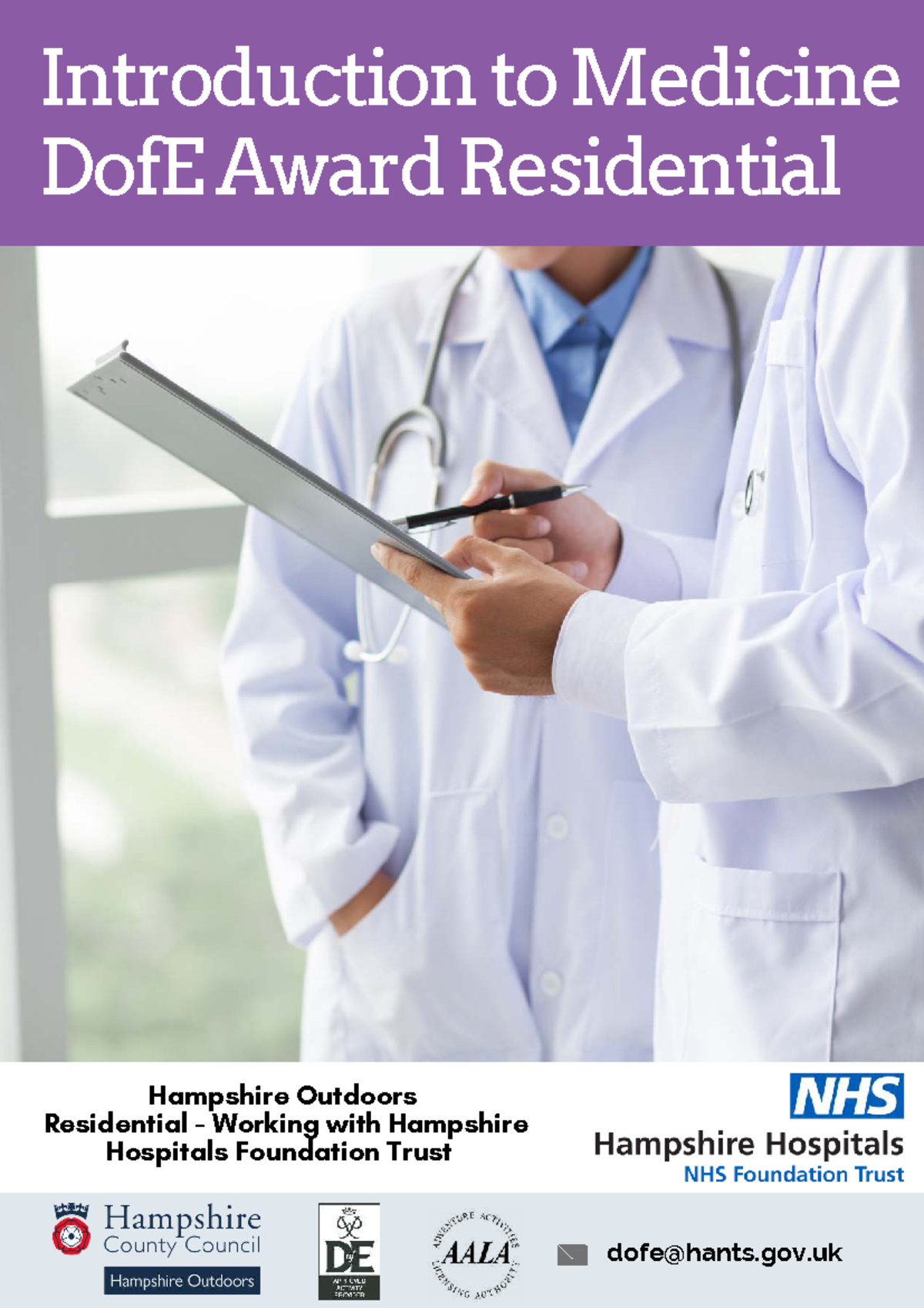 Introduction to Medicine DofE Award Residential Info Pack 2024 - Studocu