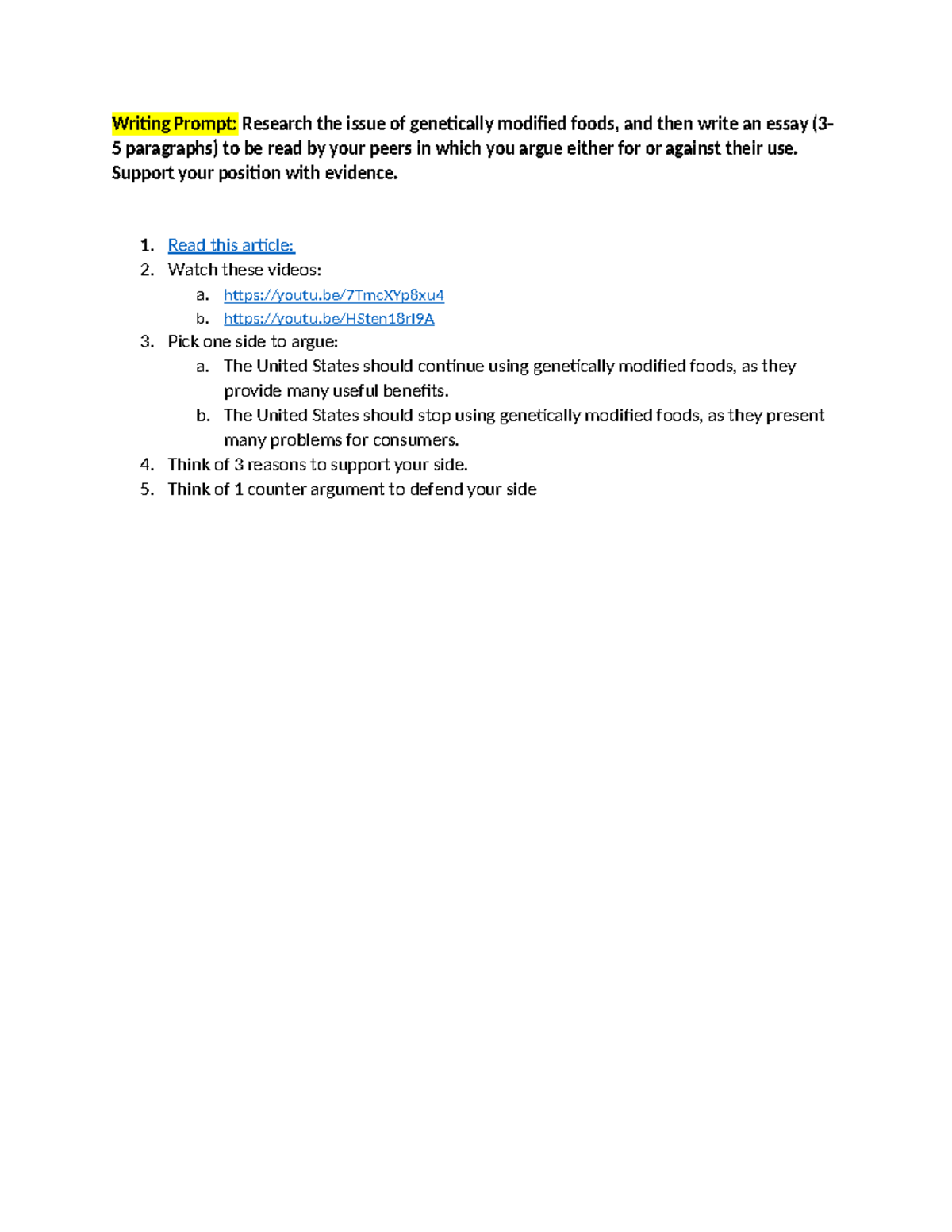 Argumentative Essay Guide on GMOs: Writing Tips & Structure - Studocu