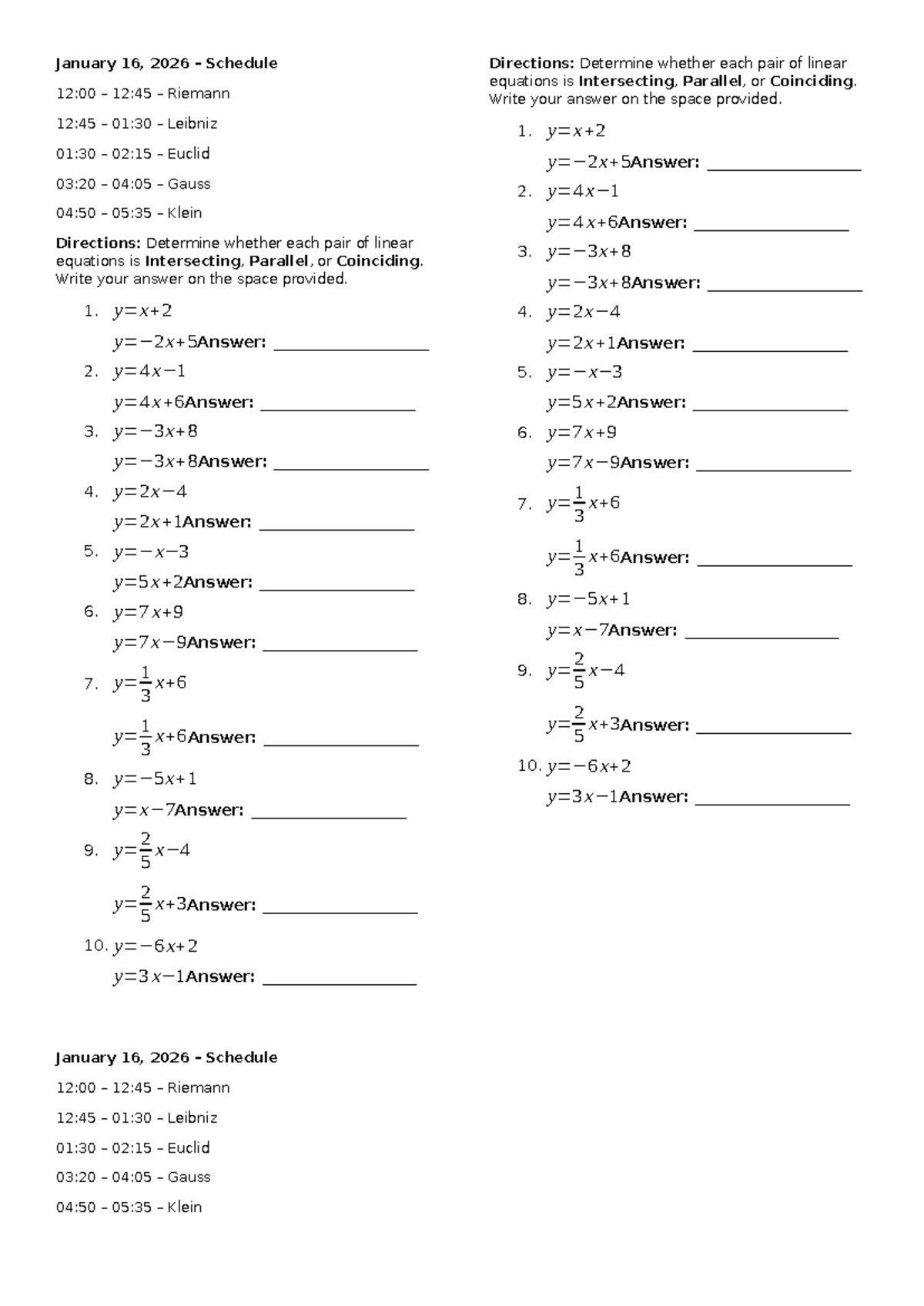 Performance Task No. 3: Analyzing Linear Equations - Studocu