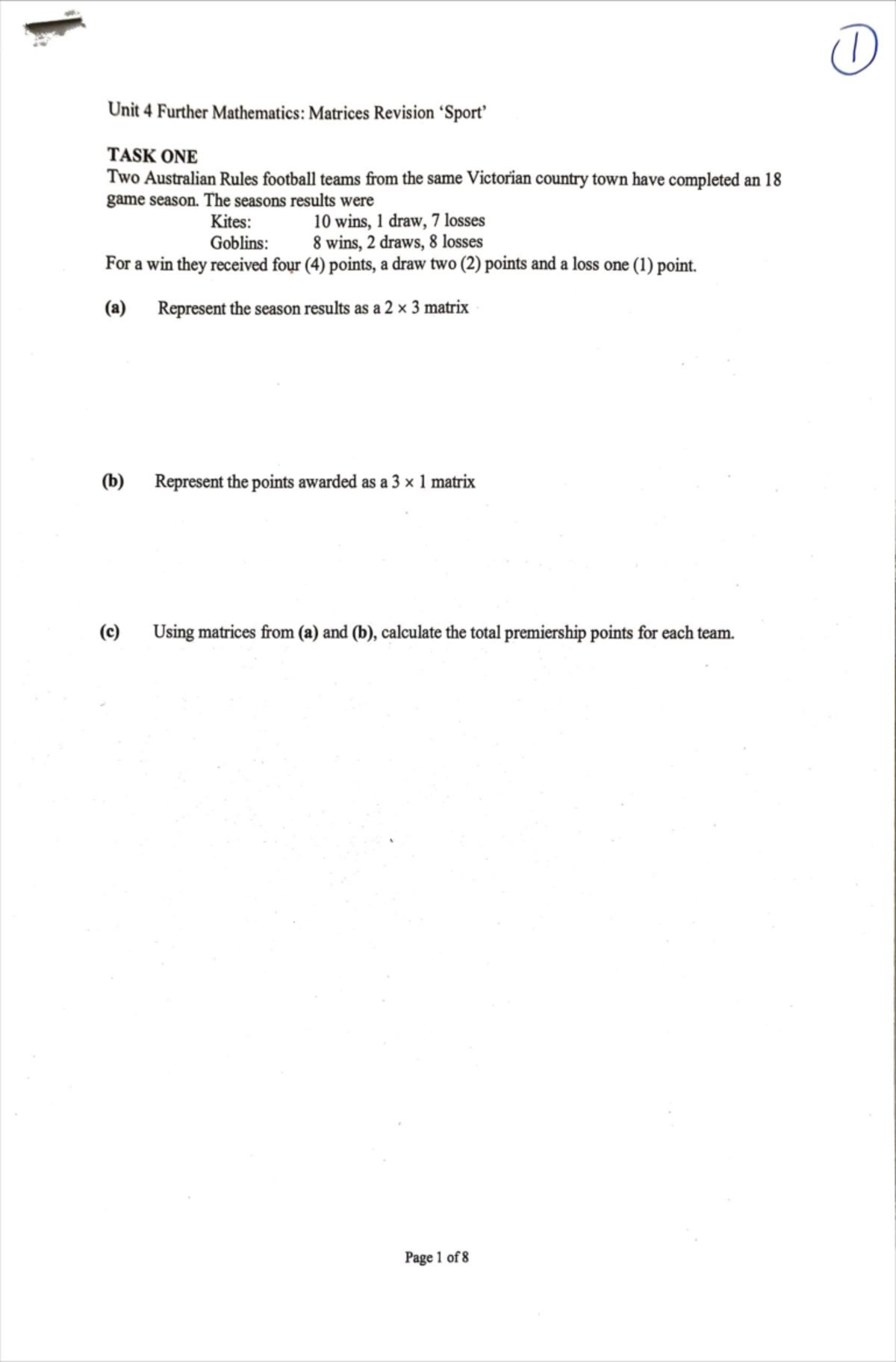 Christian College - VCE 3 & 4 - General Mathematics - Module 3 - SAC 1 ...