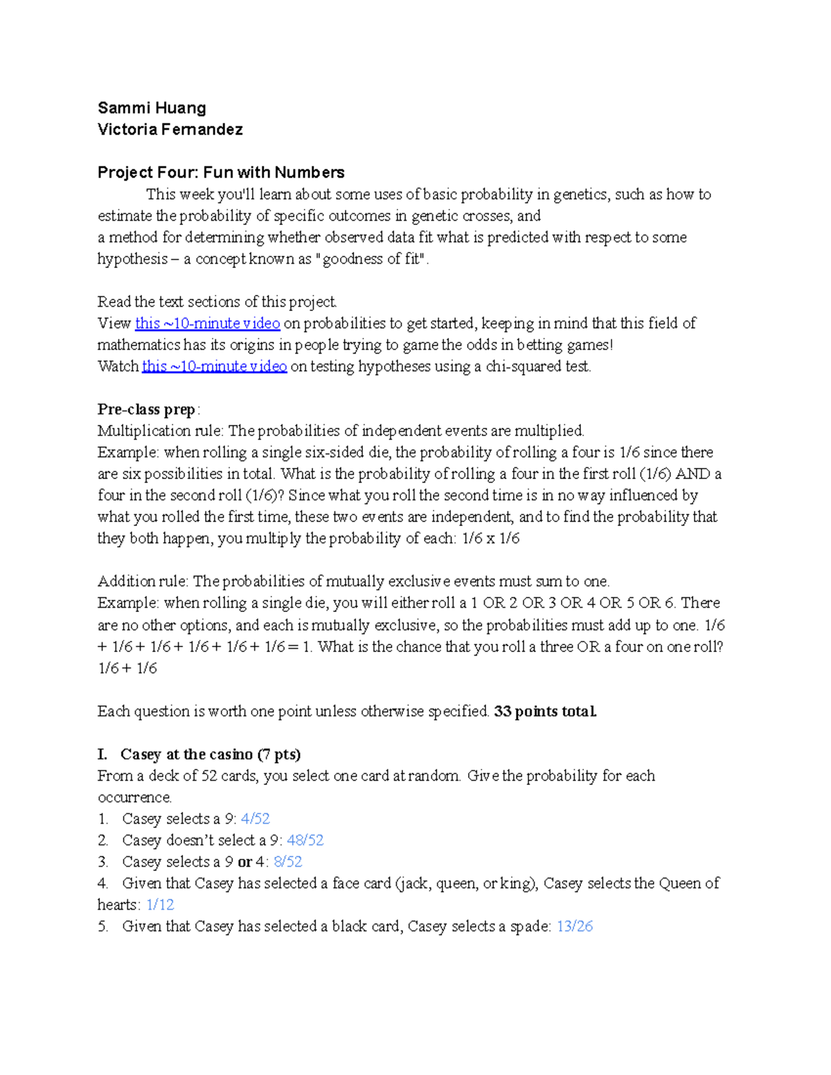 Lab 4: Exploring Probability in Genetics and Hypothesis Testing - Studocu