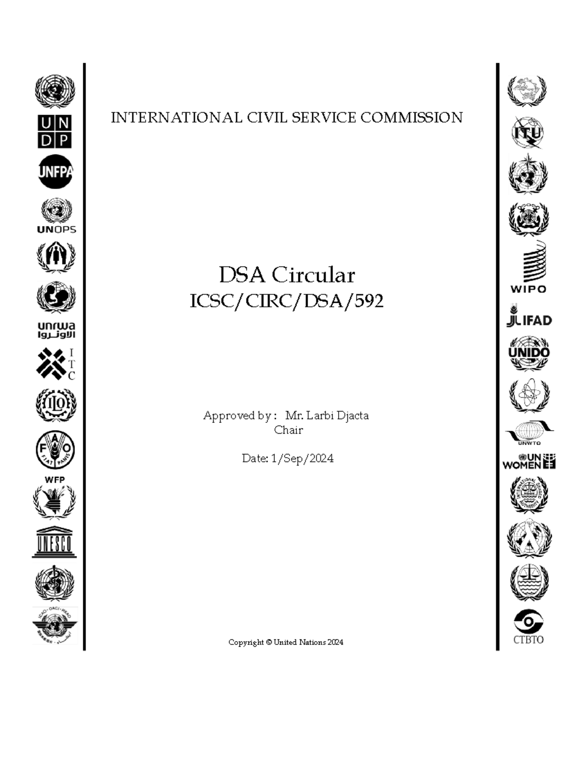 ICSC/CIRC/DSA/592 - Daily Subsistence Allowance Circular 2024 - Studocu