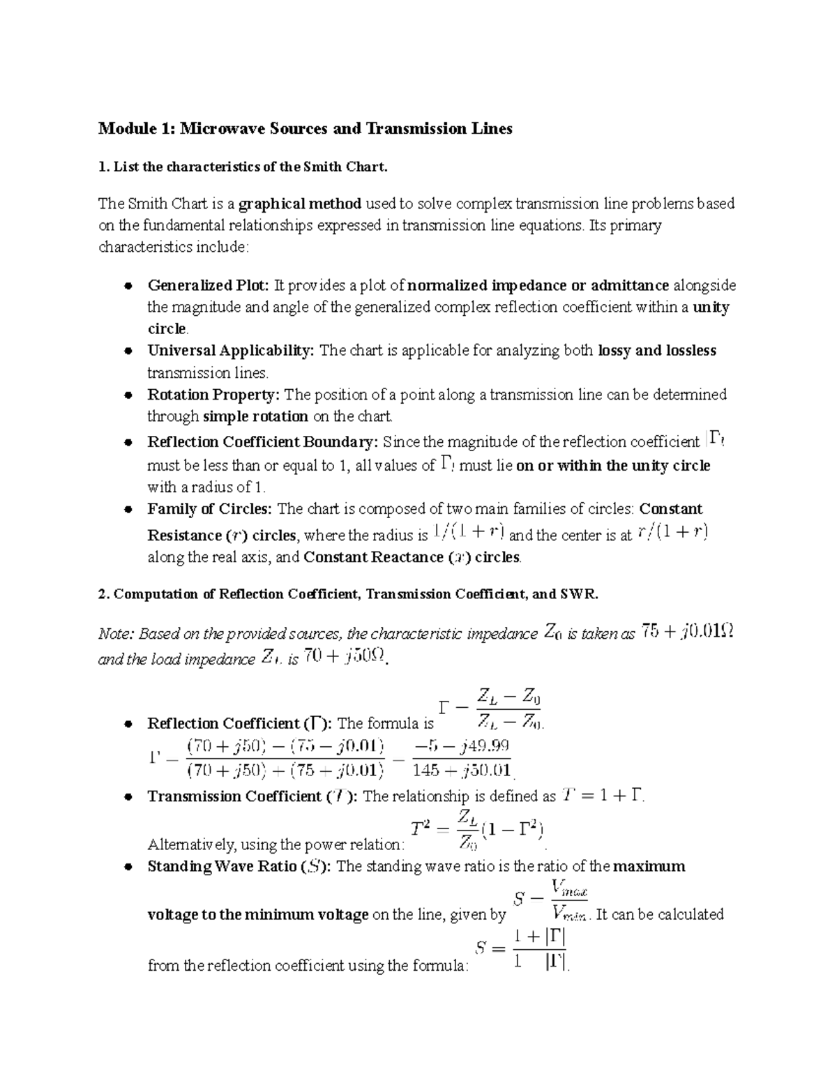 Module 1: Microwave Sources & Transmission Lines - Old QP Answers - Studocu
