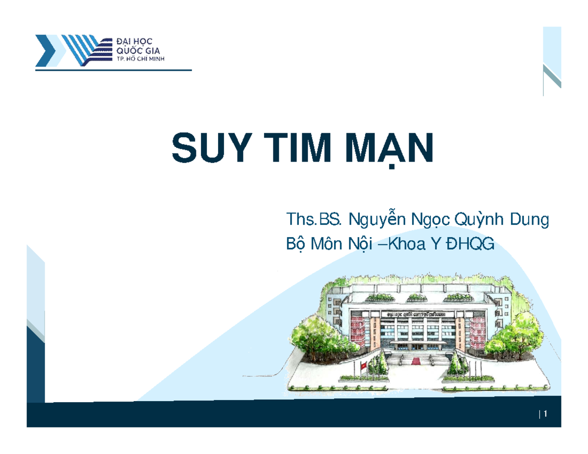 Suy Tim Mạn: Khái Niệm và Cung Lượng Tim - Y4 - Studocu