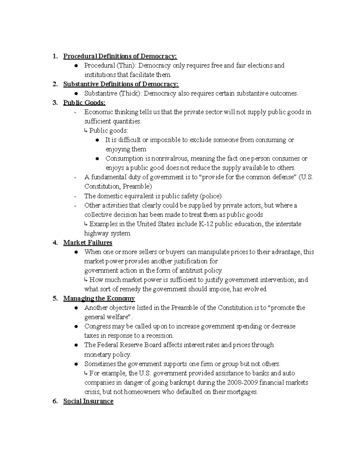 Political Science Study Guide: Foundations of U.S. Gov & Democracy ...