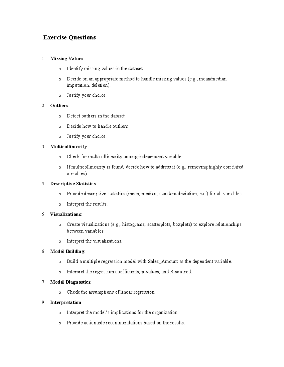 SPSS Analysis Guide: Handling Missing Values, Outliers & Regression (MDA HW2) - Studocu