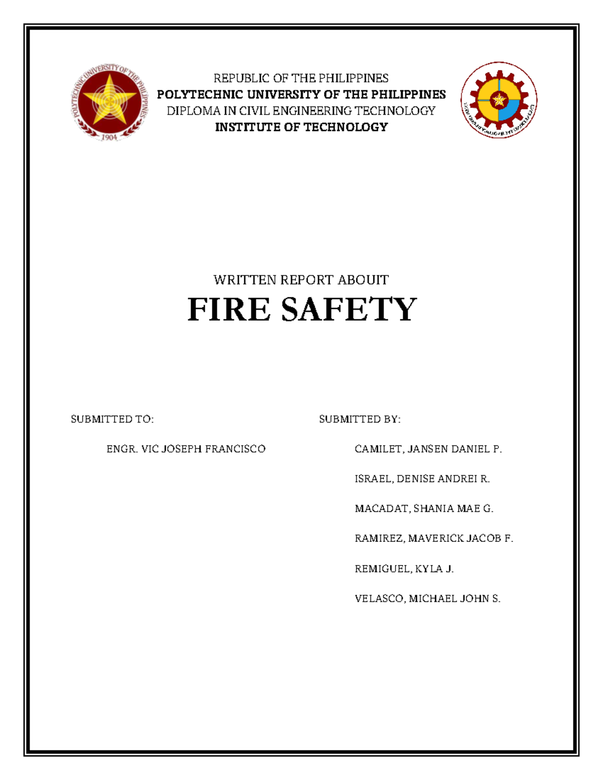 Group 5 Fire Safety Report: Understanding Fire Dynamics and Protection ...