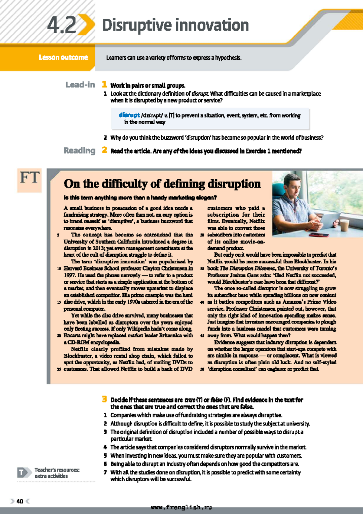 4.2 Disruptive Innovation: Hypothesising & Conditionals Lecture Notes ...