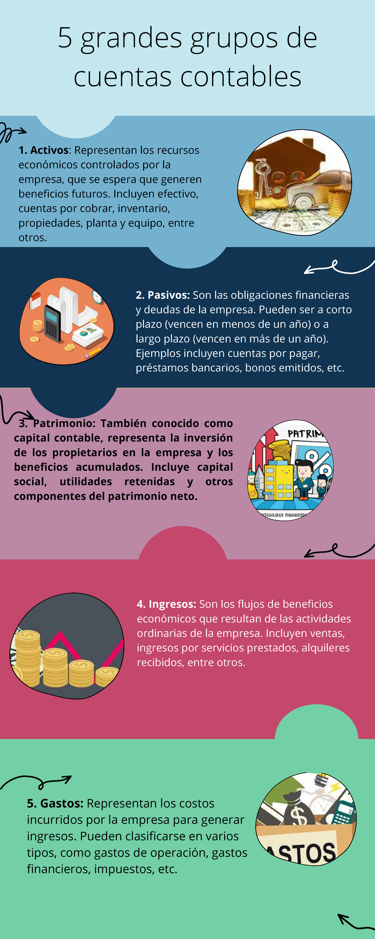 Infografía sobre los 5 Grandes Grupos de Cuentas Contables - Studocu