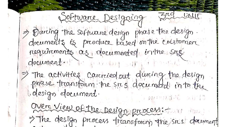 Software Engineering Unit 3: Software Design Process Overview - Studocu
