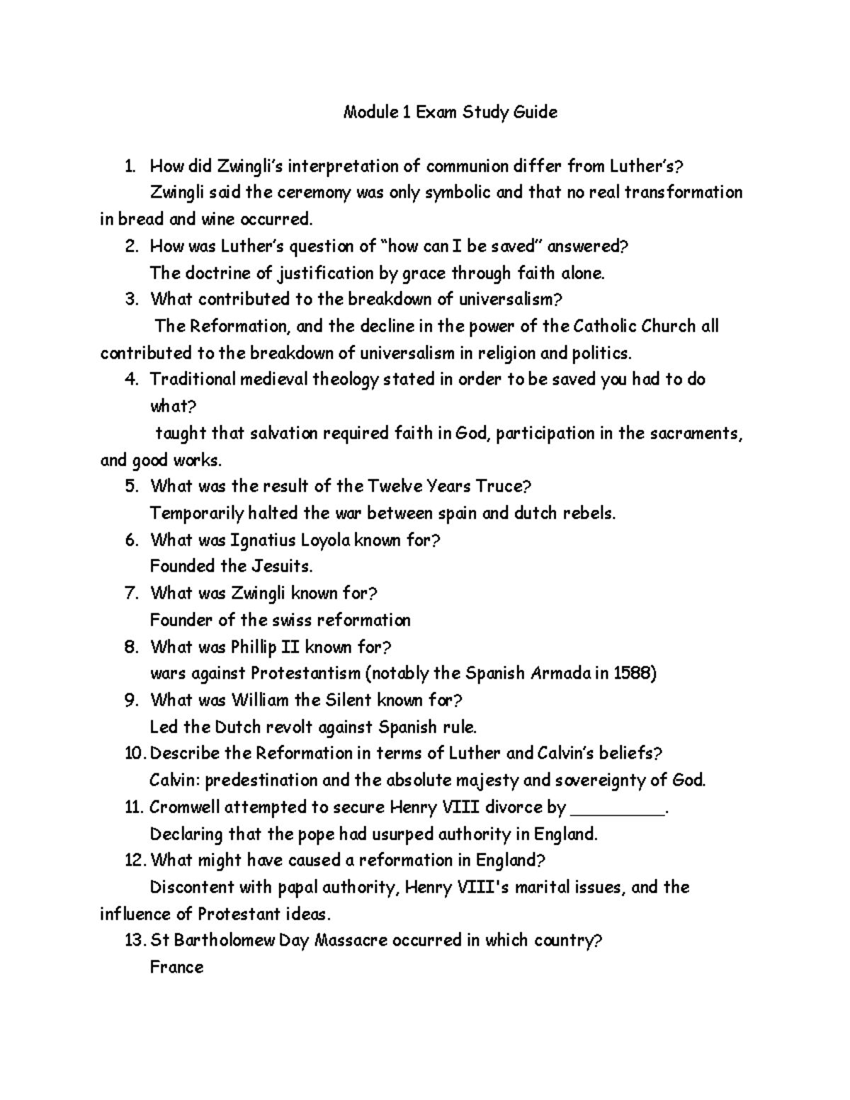 Module 1 History Exam Study Guide: Key Concepts & Events - Studocu