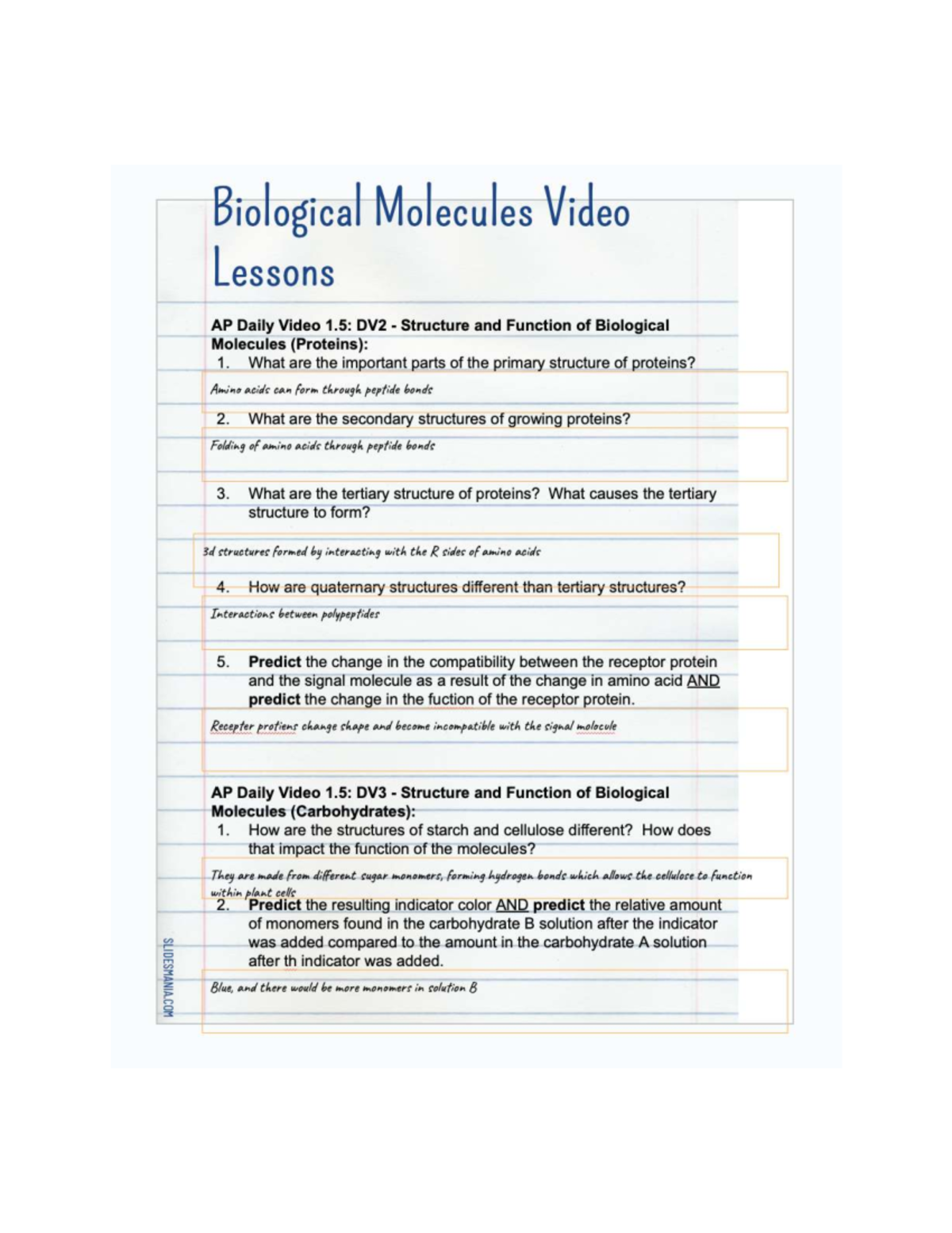 Biological Molecules Structure & Function: AP Daily Video 1.5 Insights ...