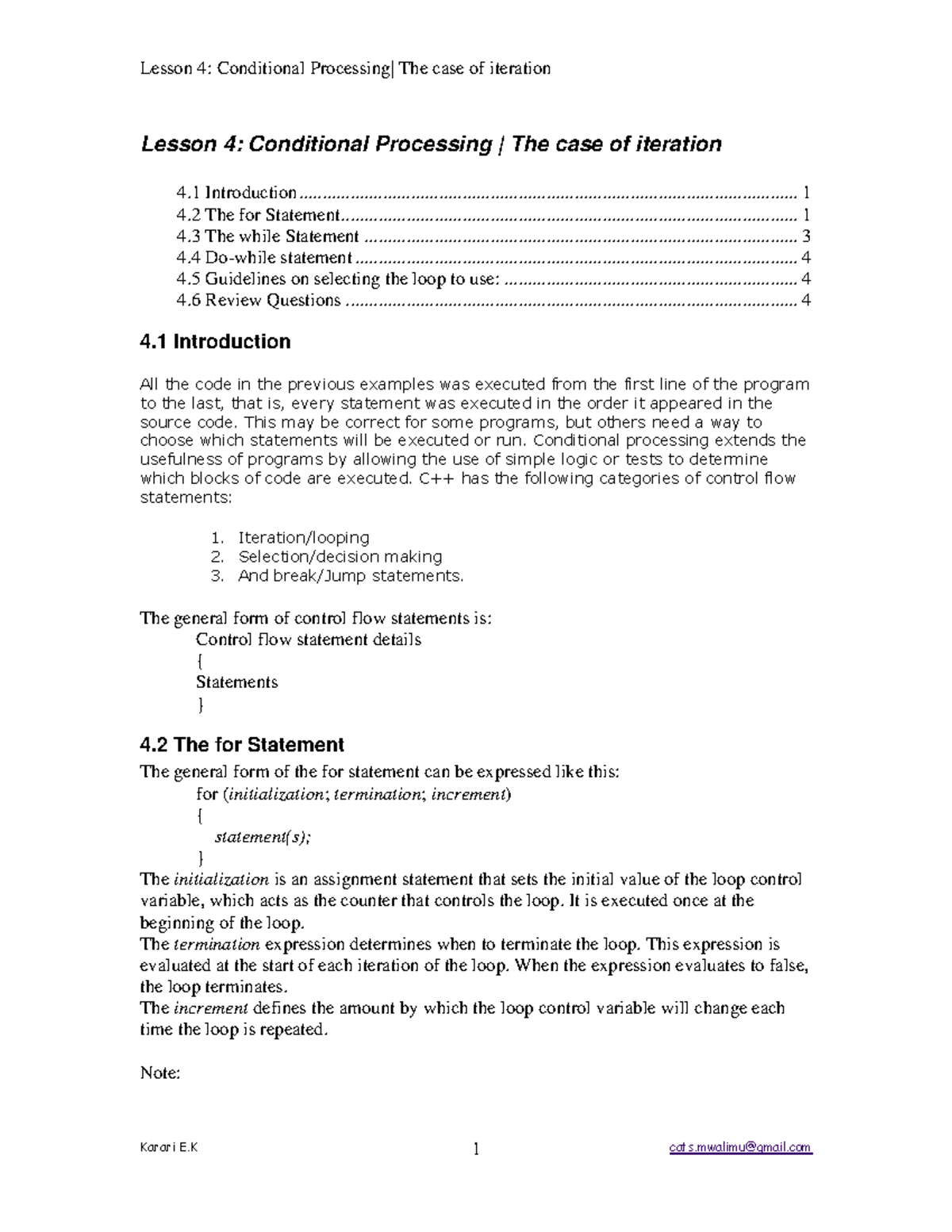 Conditional processing Iteration OOP - Lesson 4 : Conditional Processing | The case of iteration ...