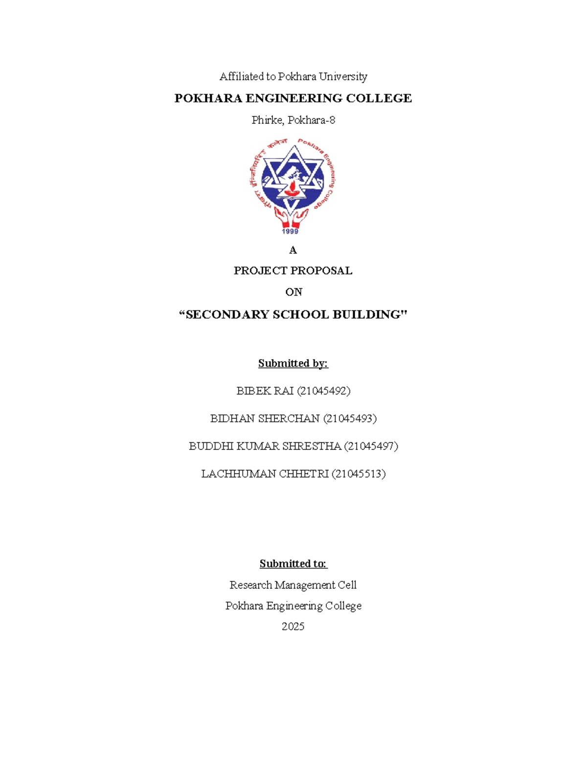 Project Proposal on School Design - POKHARA ENG 2025 - Studocu