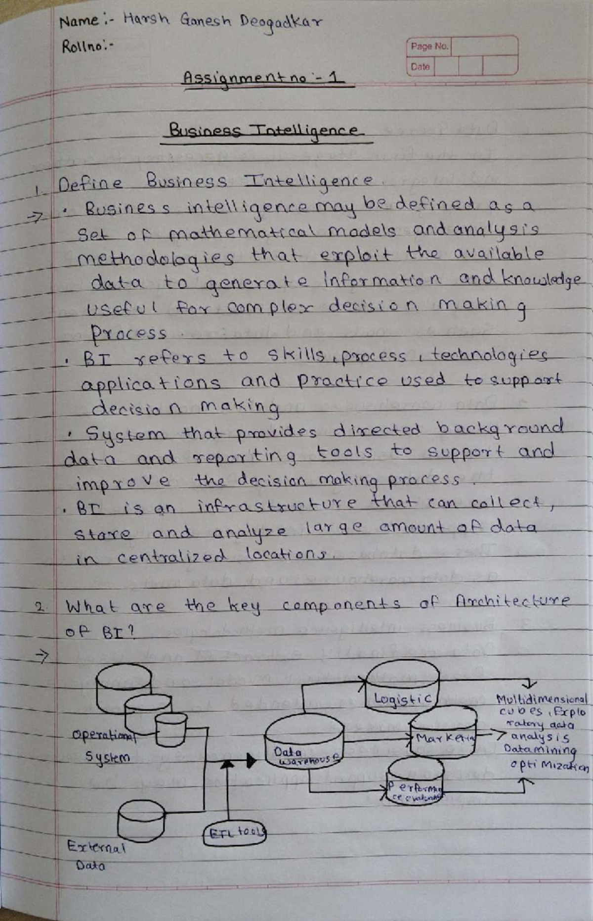 BI assignment 1: Understanding business intelligence concepts and processes - Studocu