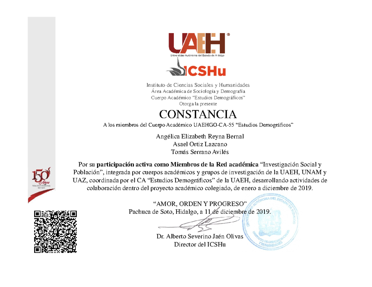 UAEH Icshu - Por su participación activa como Miembros de la Red ...