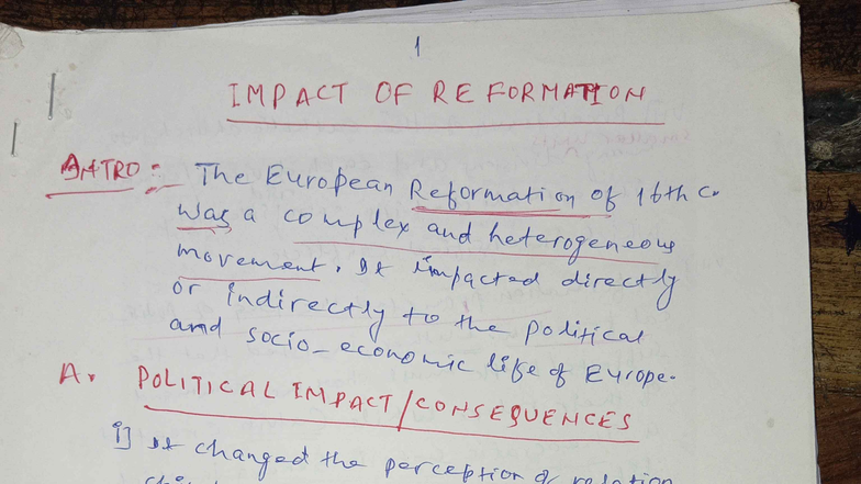 1 IMPACT OF REFORMATION: Political, Economic, and Social Changes - Studocu