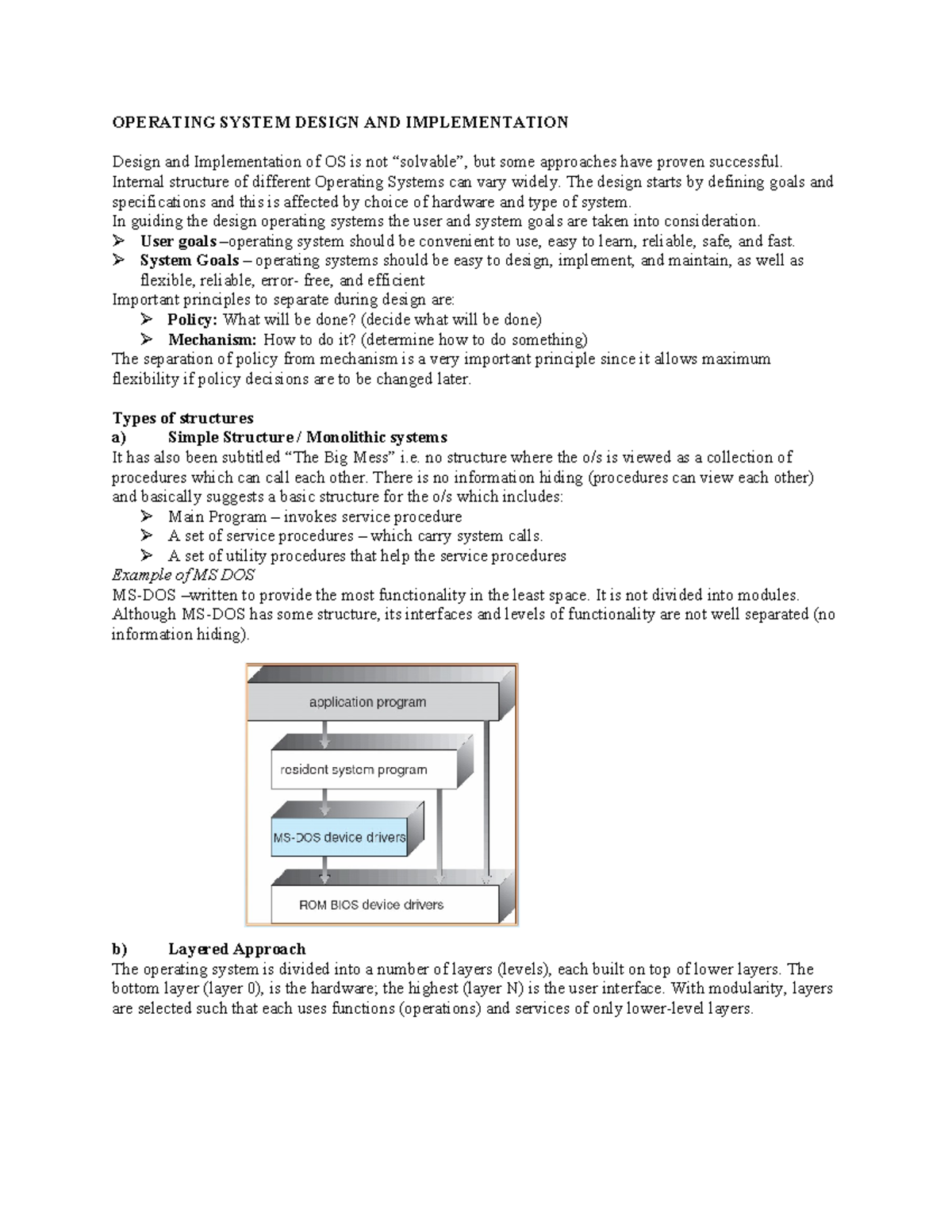 Operating System Design And Implementation Operating System Design