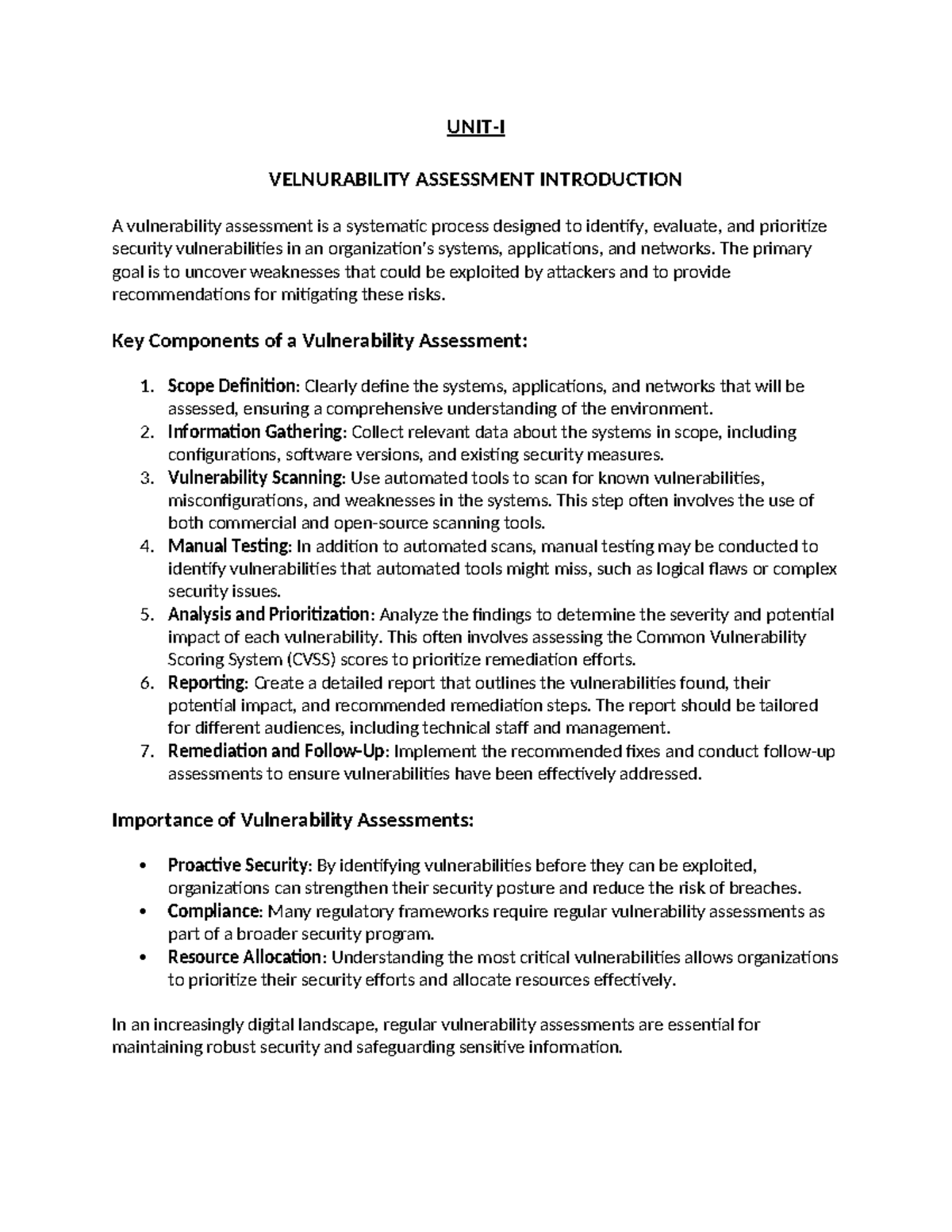 VAPT Notes: Comprehensive Guide to Vulnerability Assessment ...