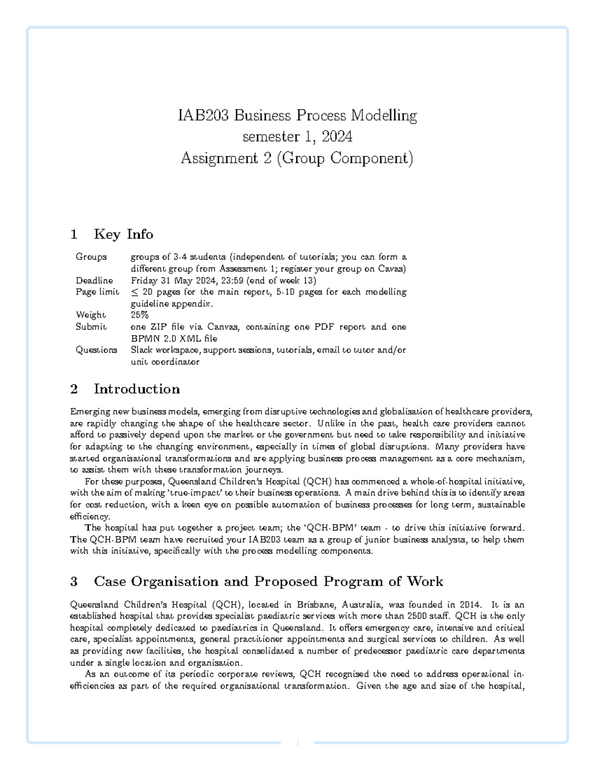 IAB203-2024-S1- Assessment Task 2: Business Process Modelling Handbook ...