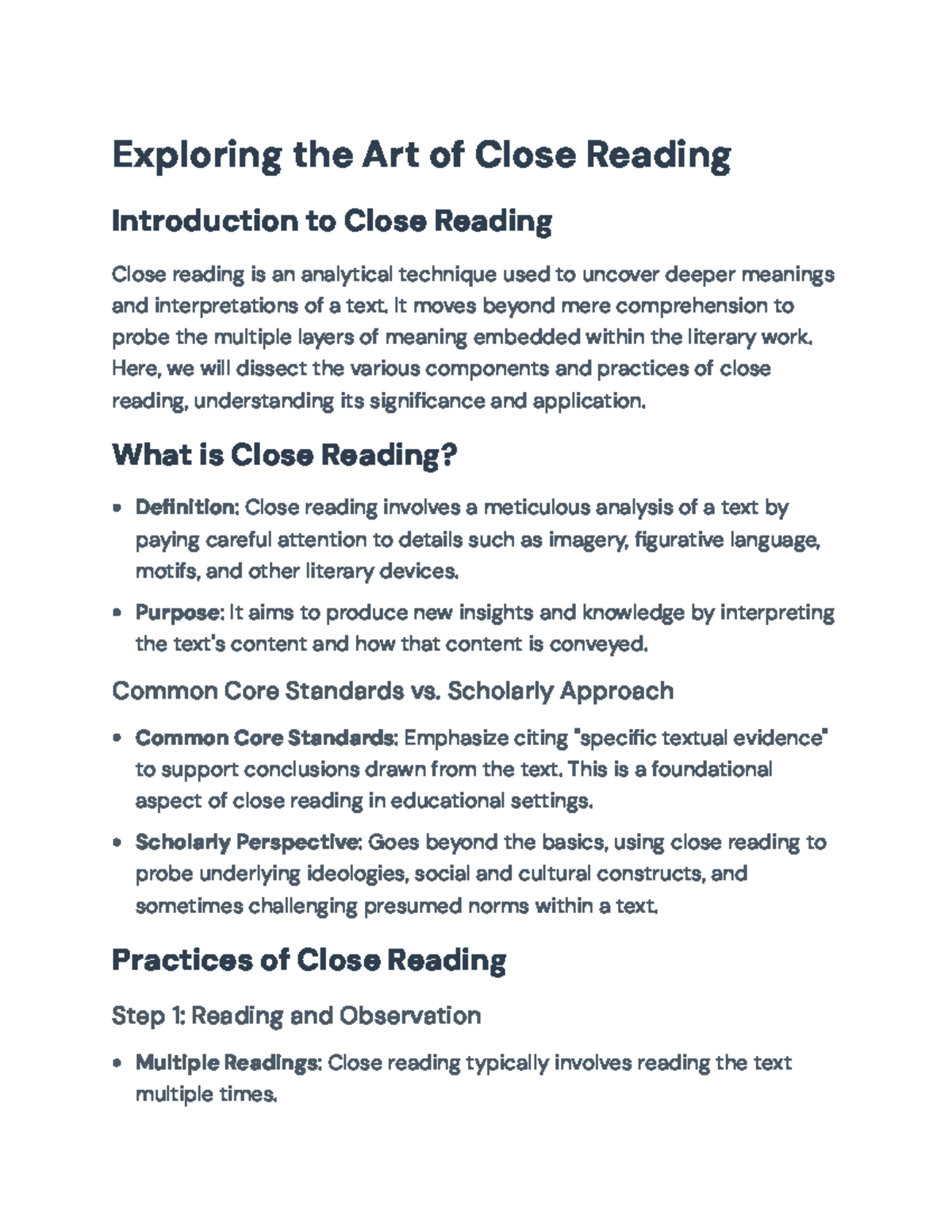 Understanding Close Reading: Techniques and Applications Guide ...
