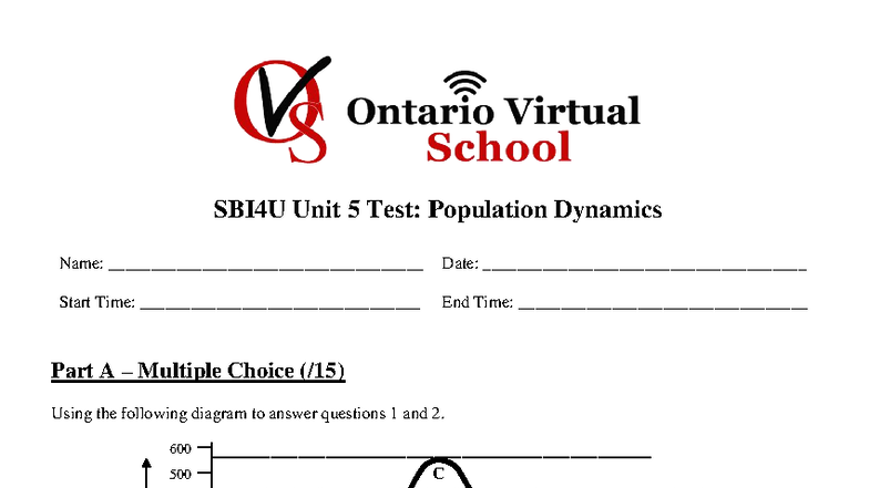 SBI4U Unit 5 Test: Population Dynamics (2024) - Studocu