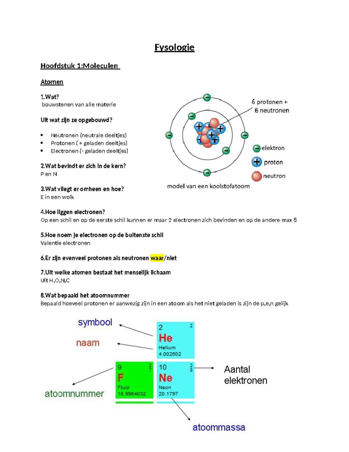 Fysiologie-HF-1 - Samenvatting Fysiologie - Fysologie Hoofdstuk 1 ...