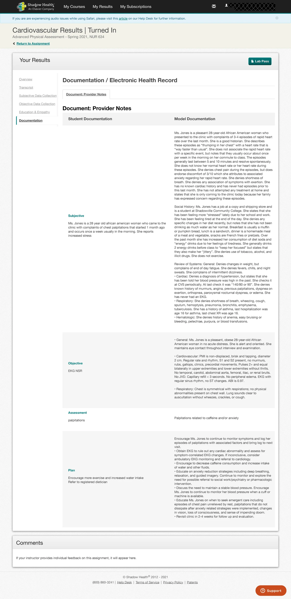Respiratory Completed Shadow Health Tina Jones - Respiratory Results ...