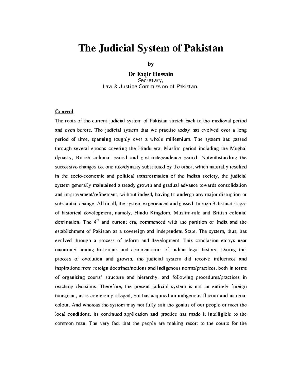 Judicial System of Pakistan - The Judicial System of Pakistan by Dr ...