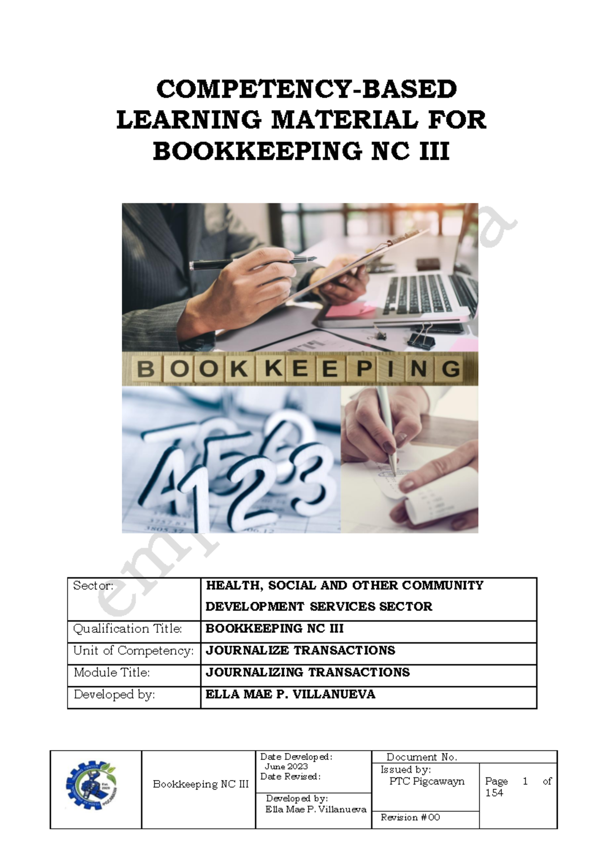 CBLM-BKP-UC1: Journalizing Transactions Learning Module for Bookkeeping ...