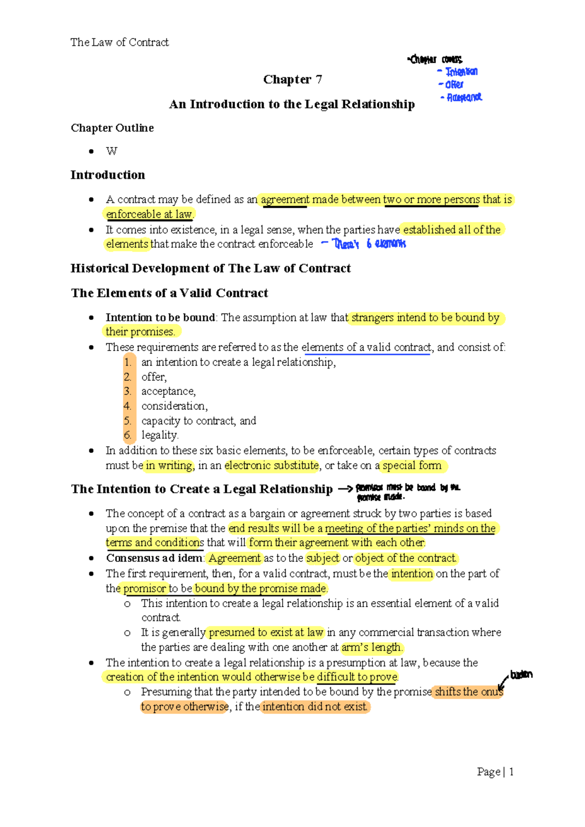 Chapter 7 - Prof was Kevin Downie. These are my complete course notes ...