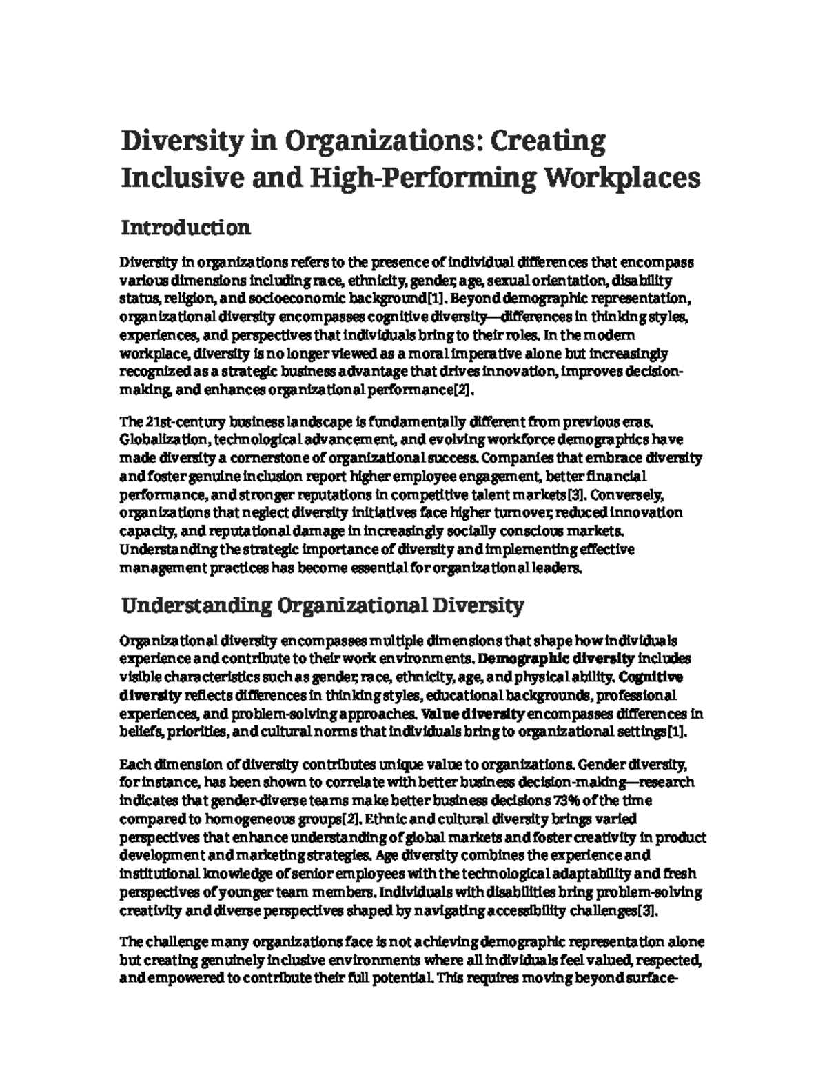 Diversity in Organizations: Strategies for Inclusive Workplaces - Studocu