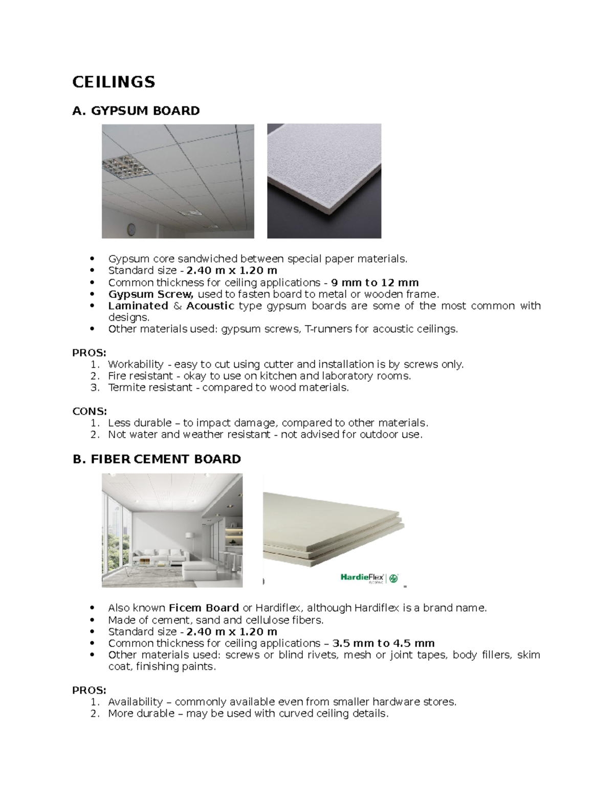 Types of Ceiling Materials: Pros and Cons Overview - Studocu