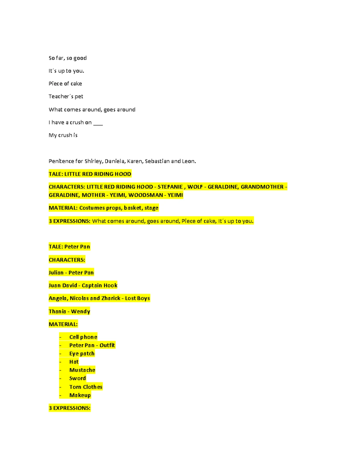 Creative Expressions and Character Analysis for Tales: Little Red ...