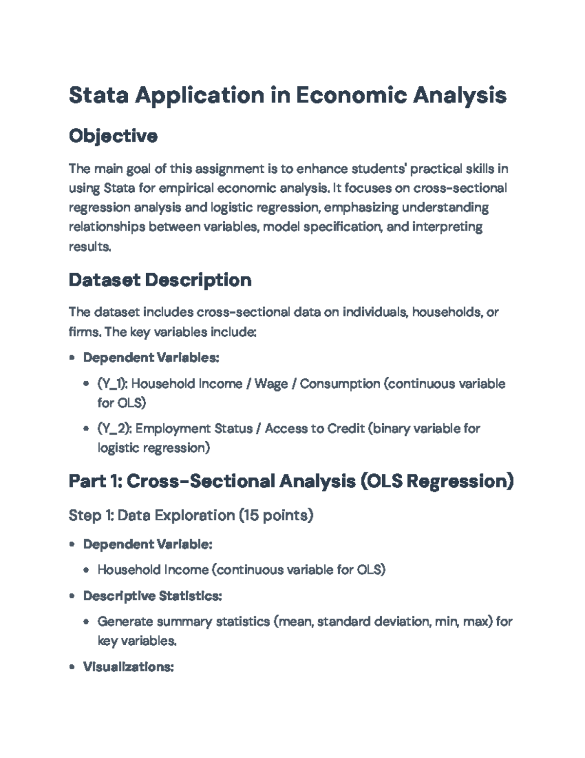 Practical Application of Stata in Economic Analysis (ECO 101) - Stata Application in Economic ...