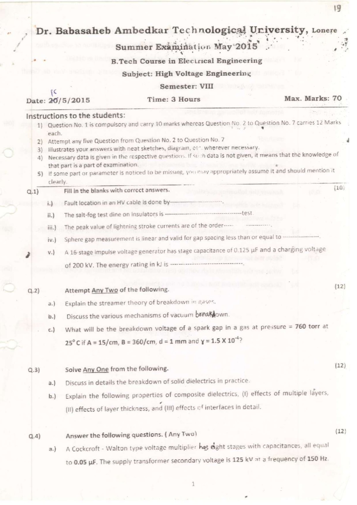 HVE 2015 - 113 - 19 Dr. Babasaheb Ambedkar Technological University ...