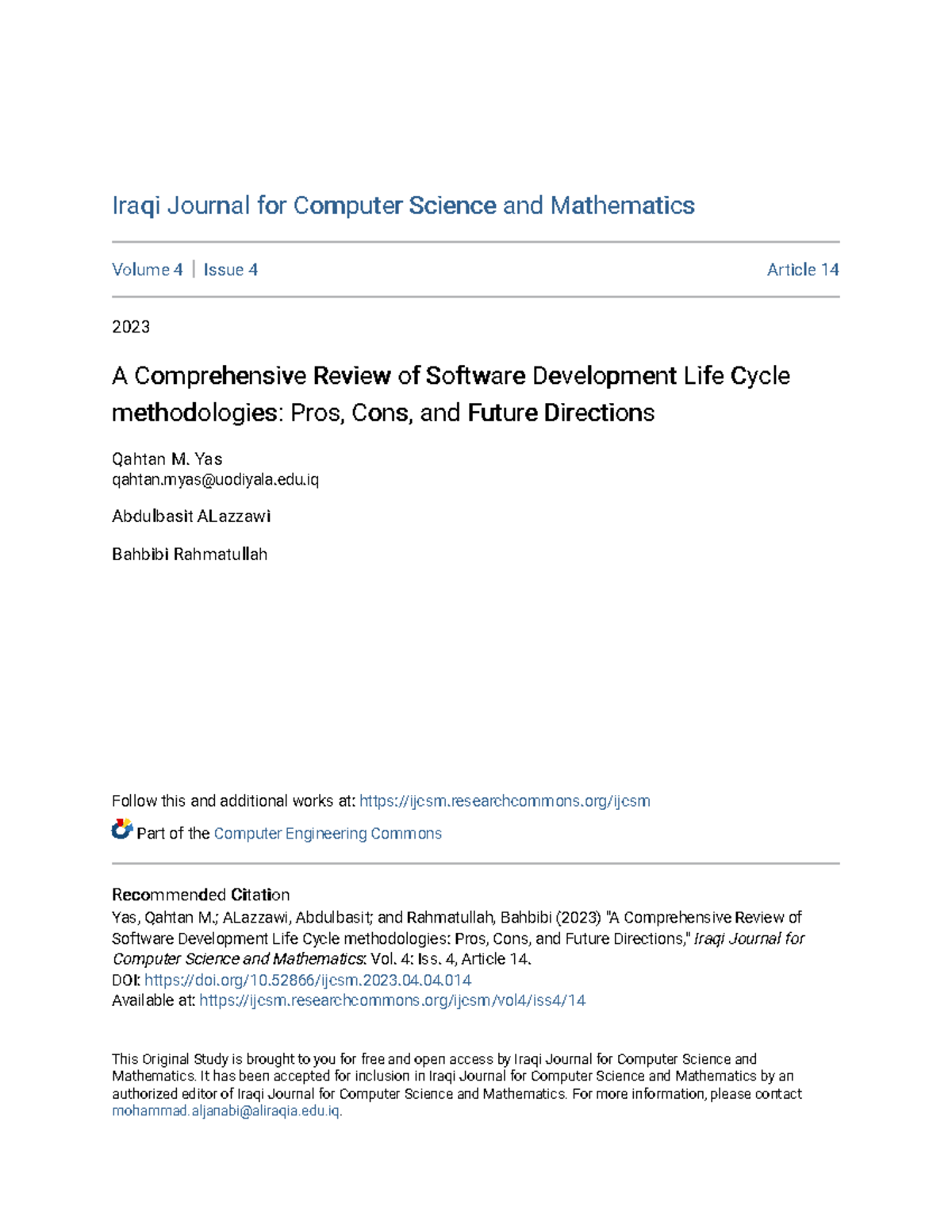A Comprehensive Review of SDLC Methodologies: Pros, Cons, and Future Directions - Studocu