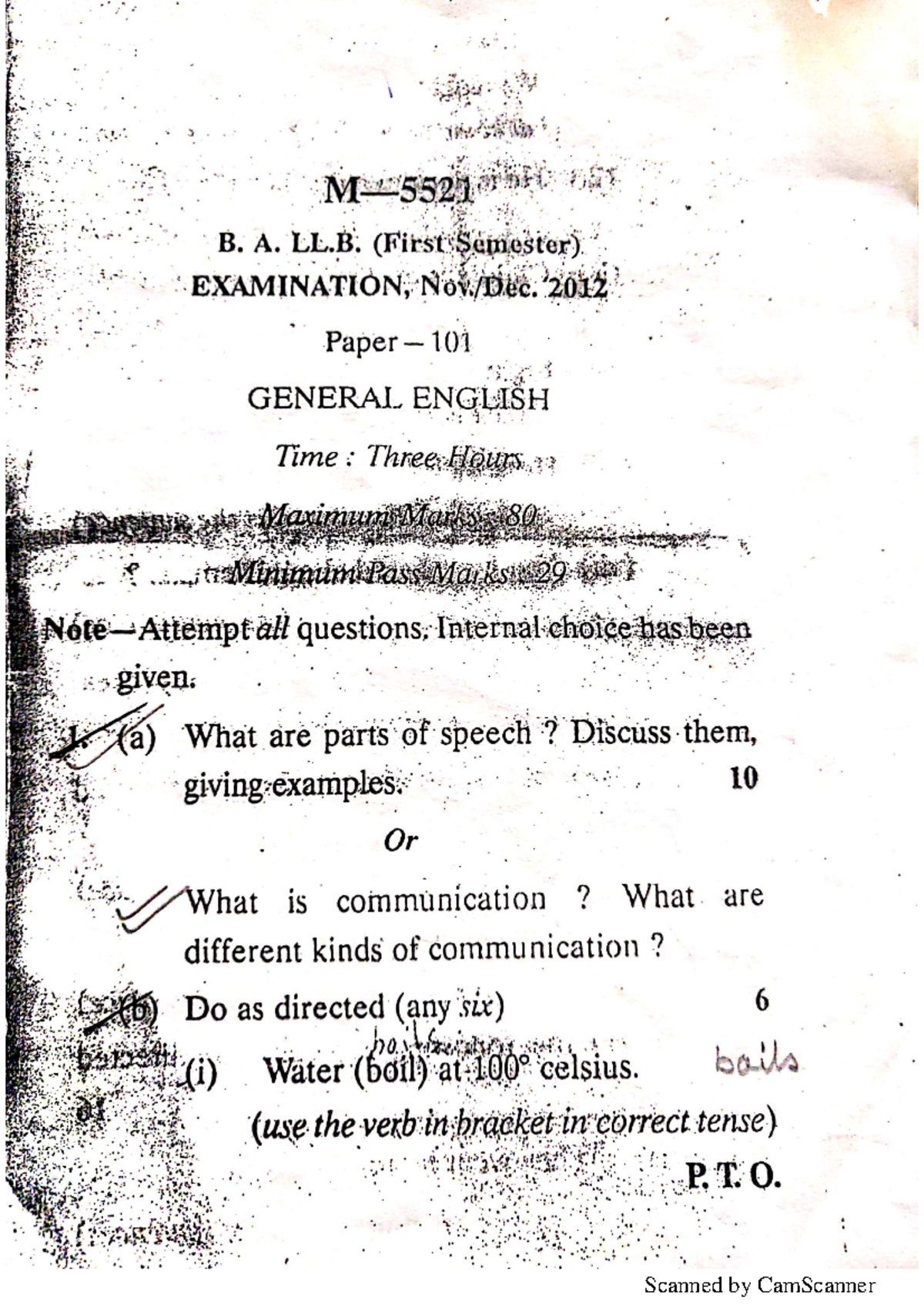 BA.LLB 1st Sem. English Comprehensive Study Guide - Studocu