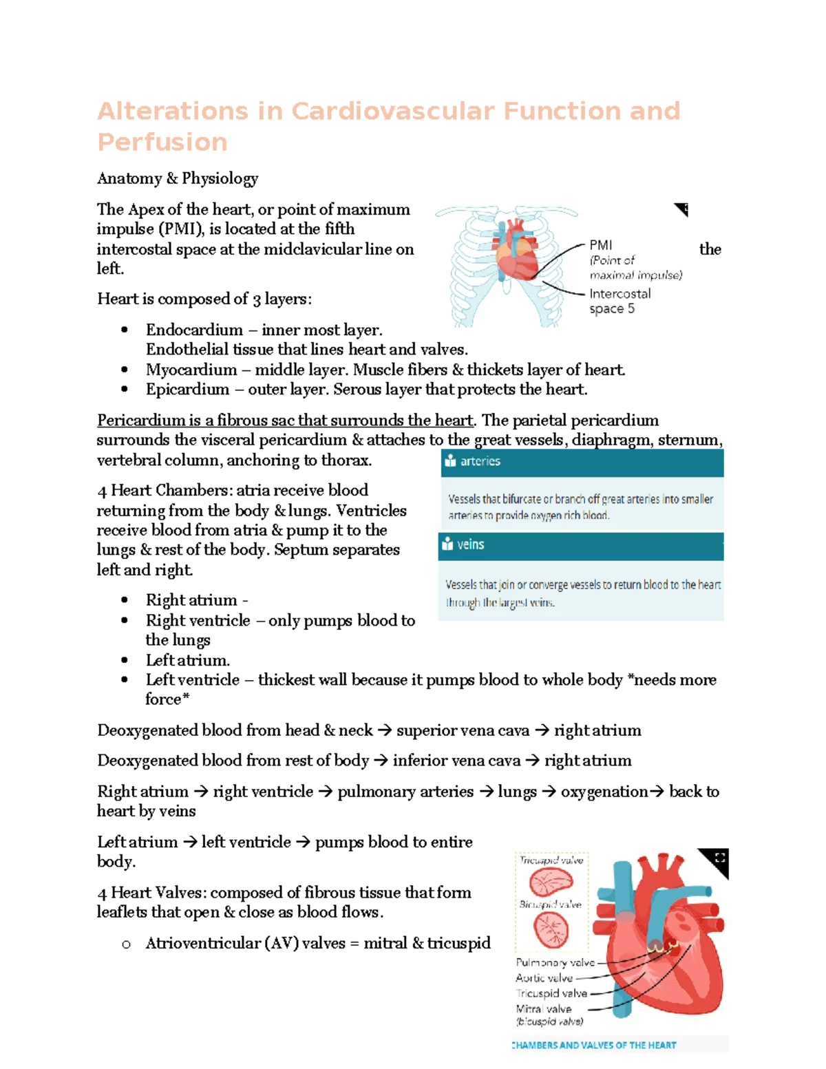 Alterations in Cardiovascular Function and Perfusion - Alterations in Cardiovascular Function ...