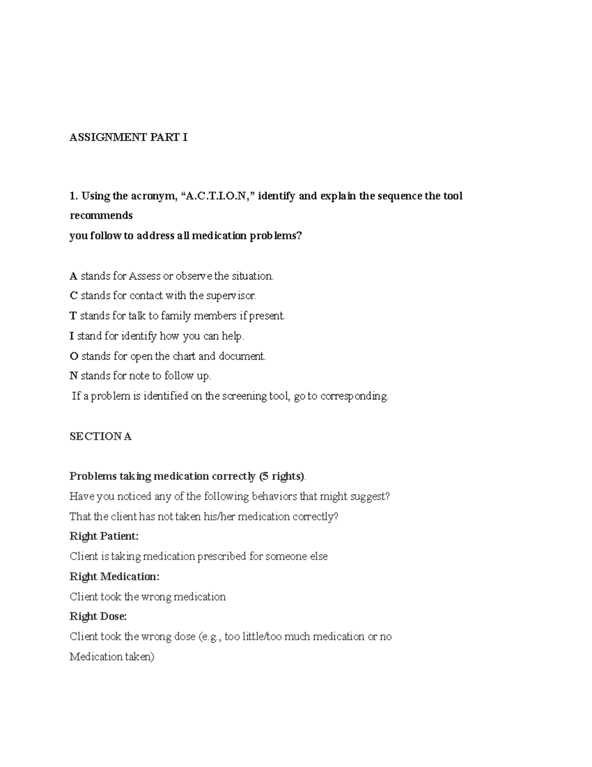 Module 10 – Assisting with Medications Assignment – Part II ...