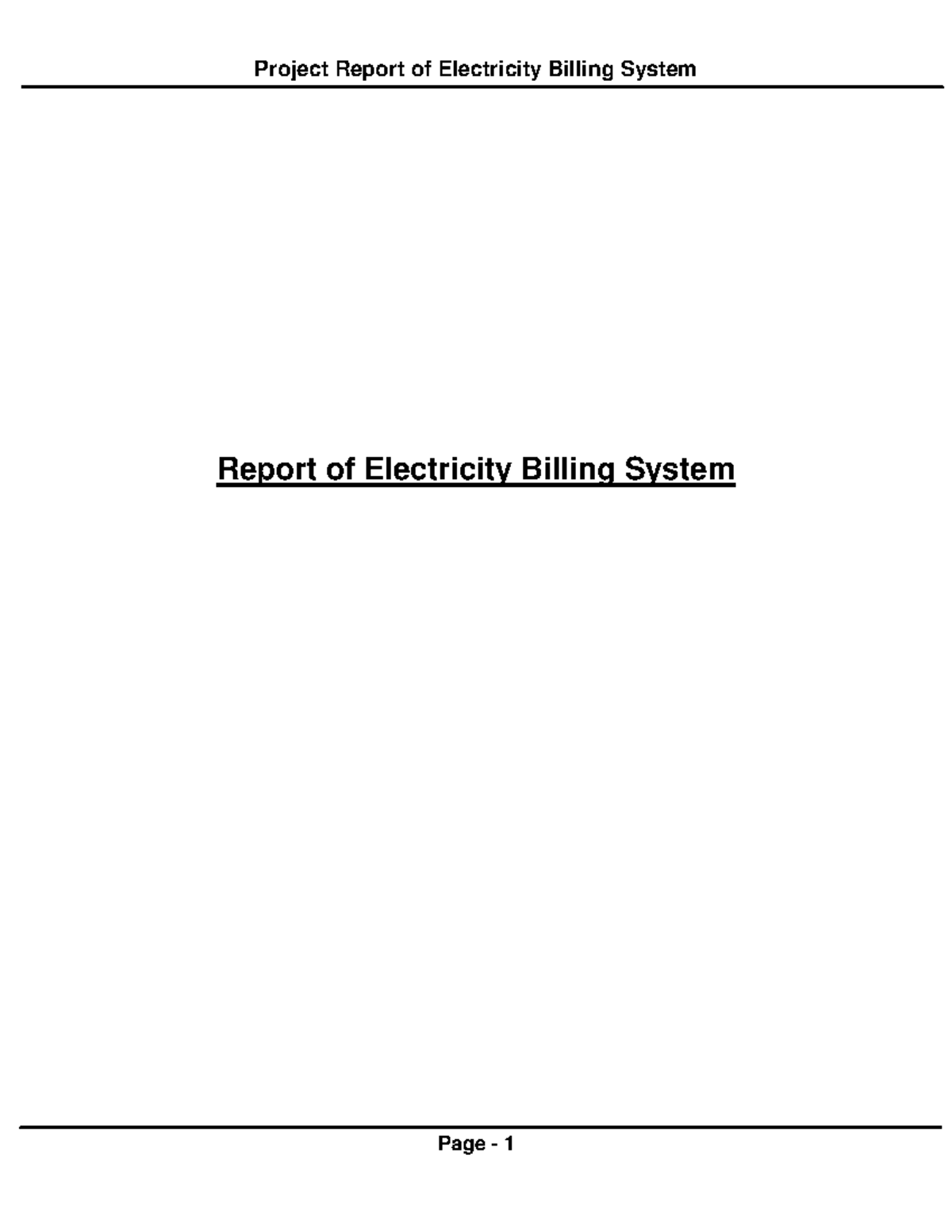 Electricity Billing System Project Report (RDBMS) - Studocu