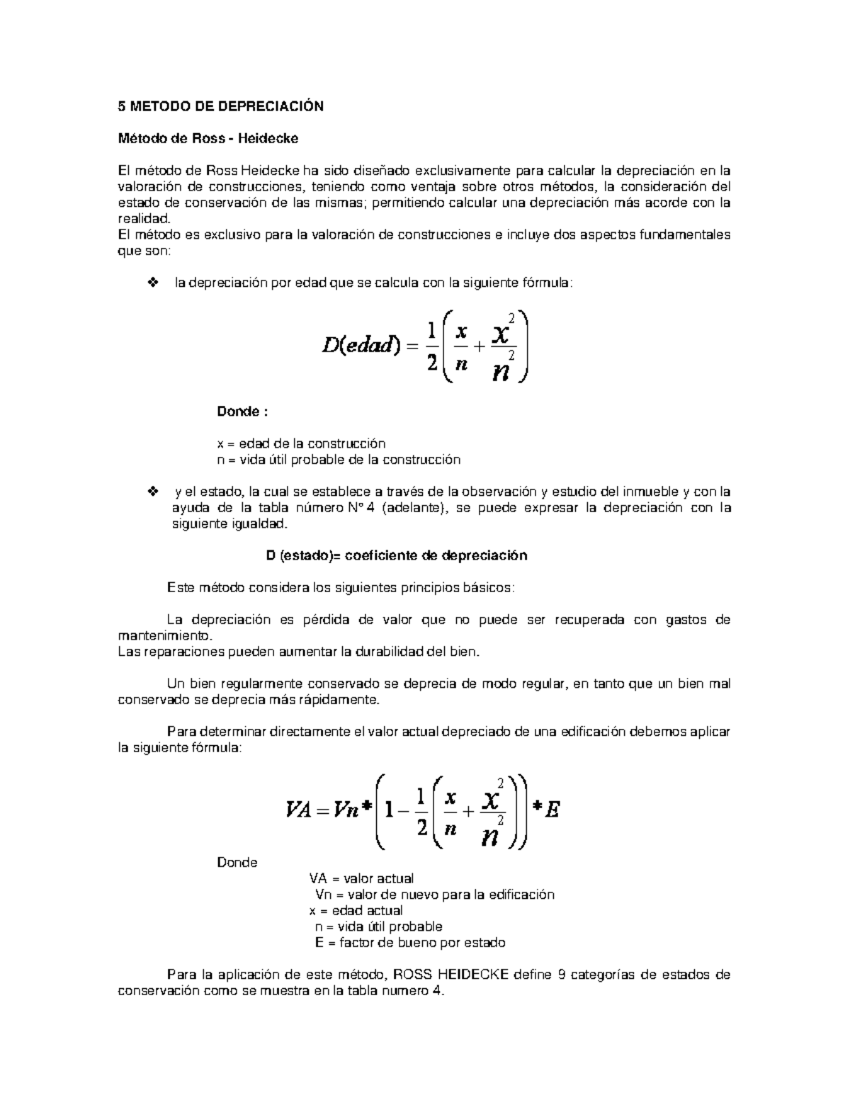 Método de Ross - Heidecke para Calcular la Depreciación en ...