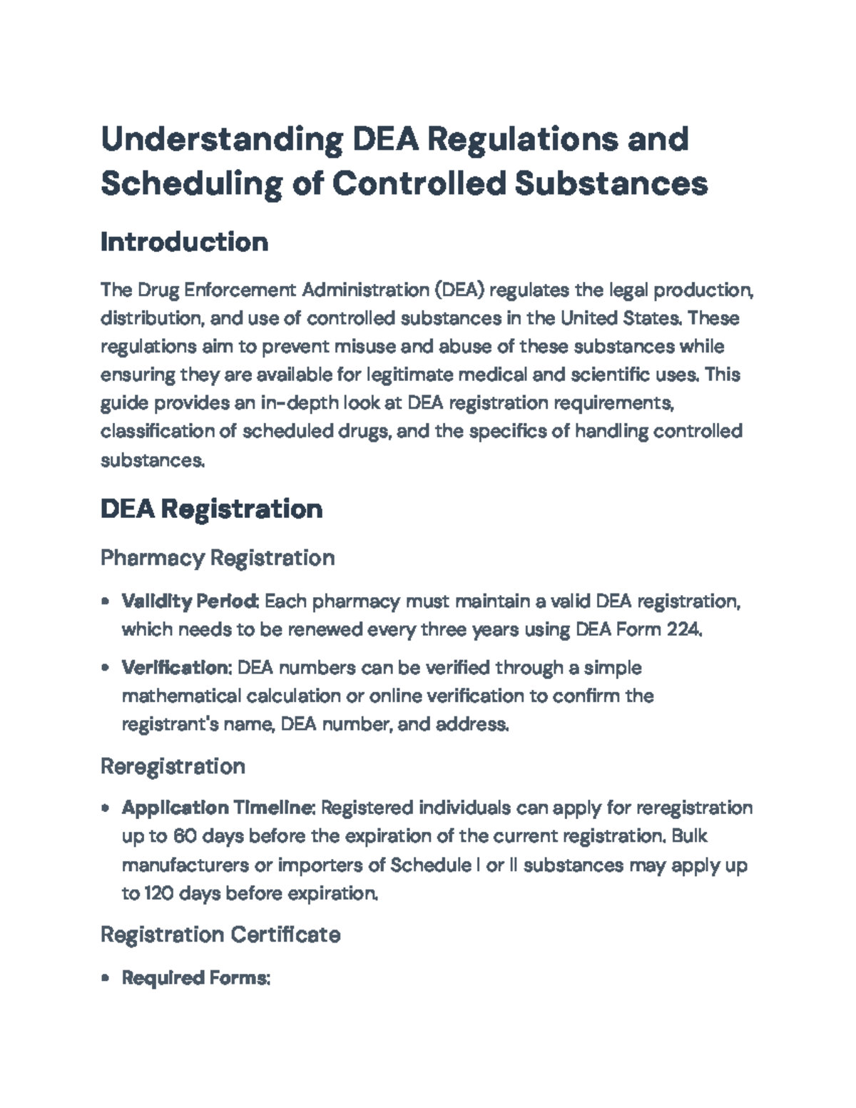 DEA Regulations on Controlled Substances: Registration & Compliance ...