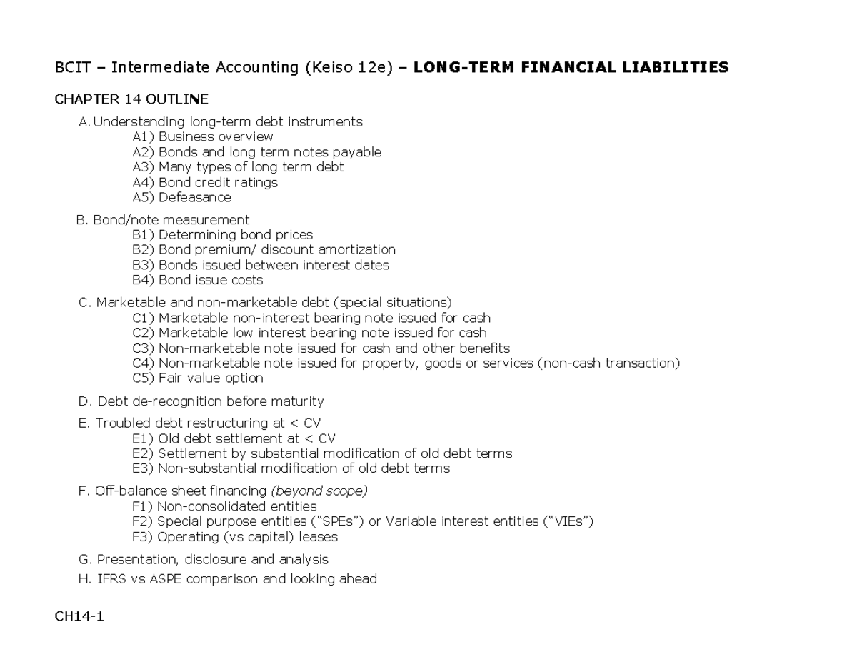 CH 14 - Lect Notes, Long-term financial liabilities 4 - 12e (Mar 15 20 ...
