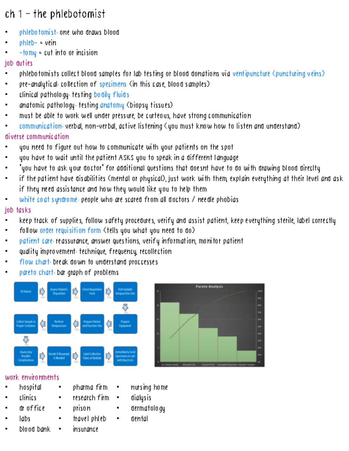 Phlebotomy notes - ch 1 - the phlebotomist . phlebotomist: one who ...