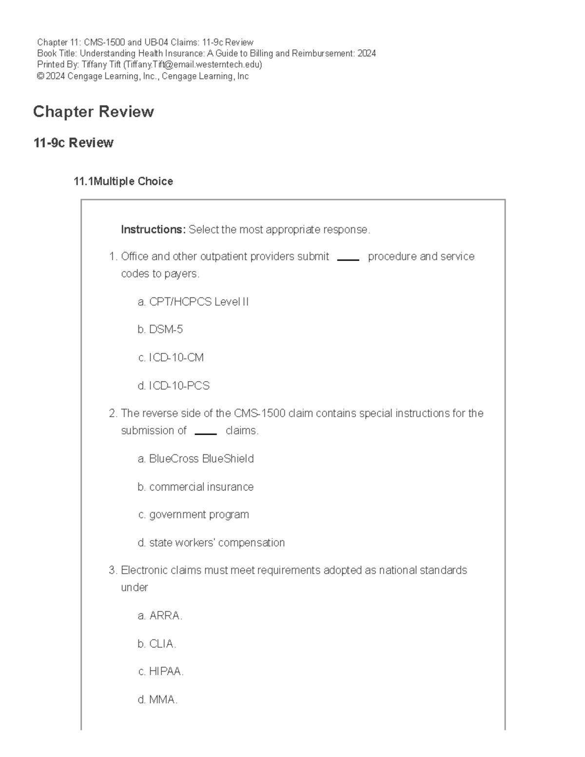 Understanding Health Insurance: Chapter 11 CMS-1500 & UB-04 Claims ...