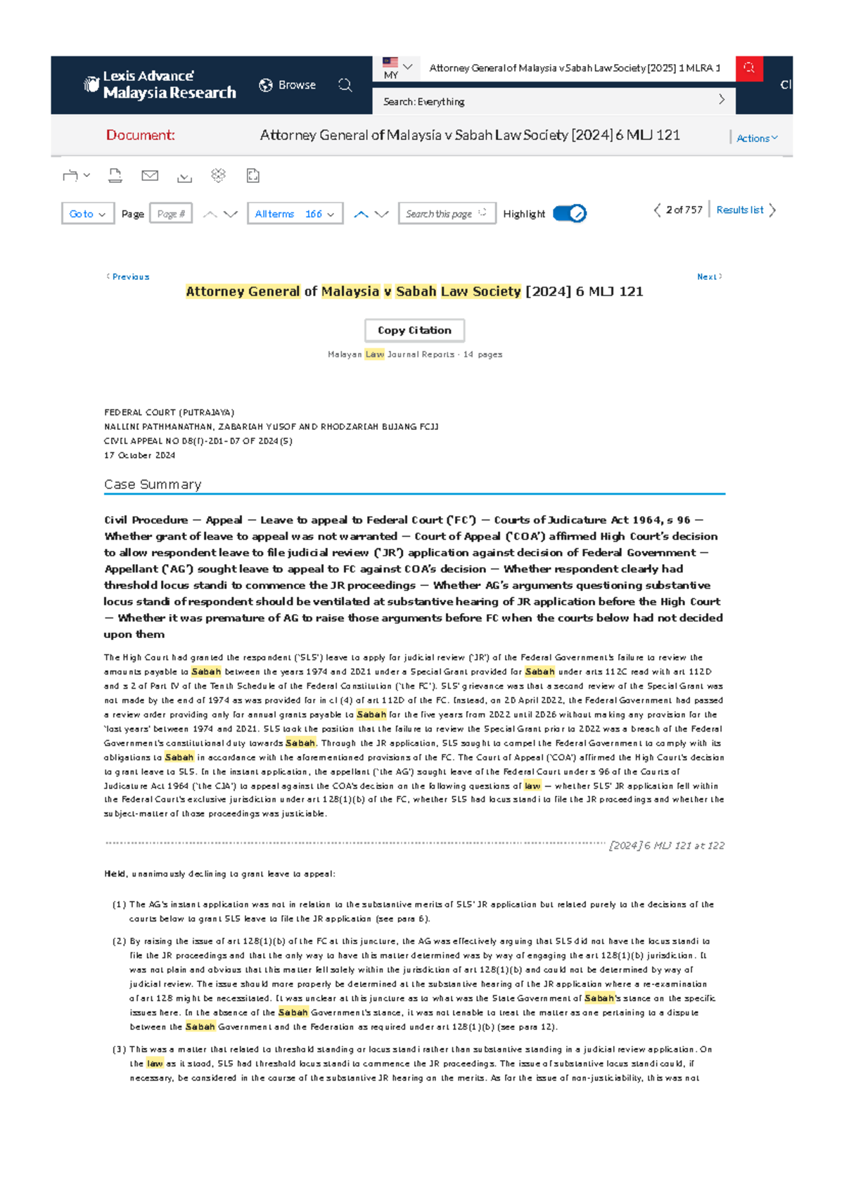 Attorney General of Malaysia v Sabah Law Society: Case Analysis [2024 ...