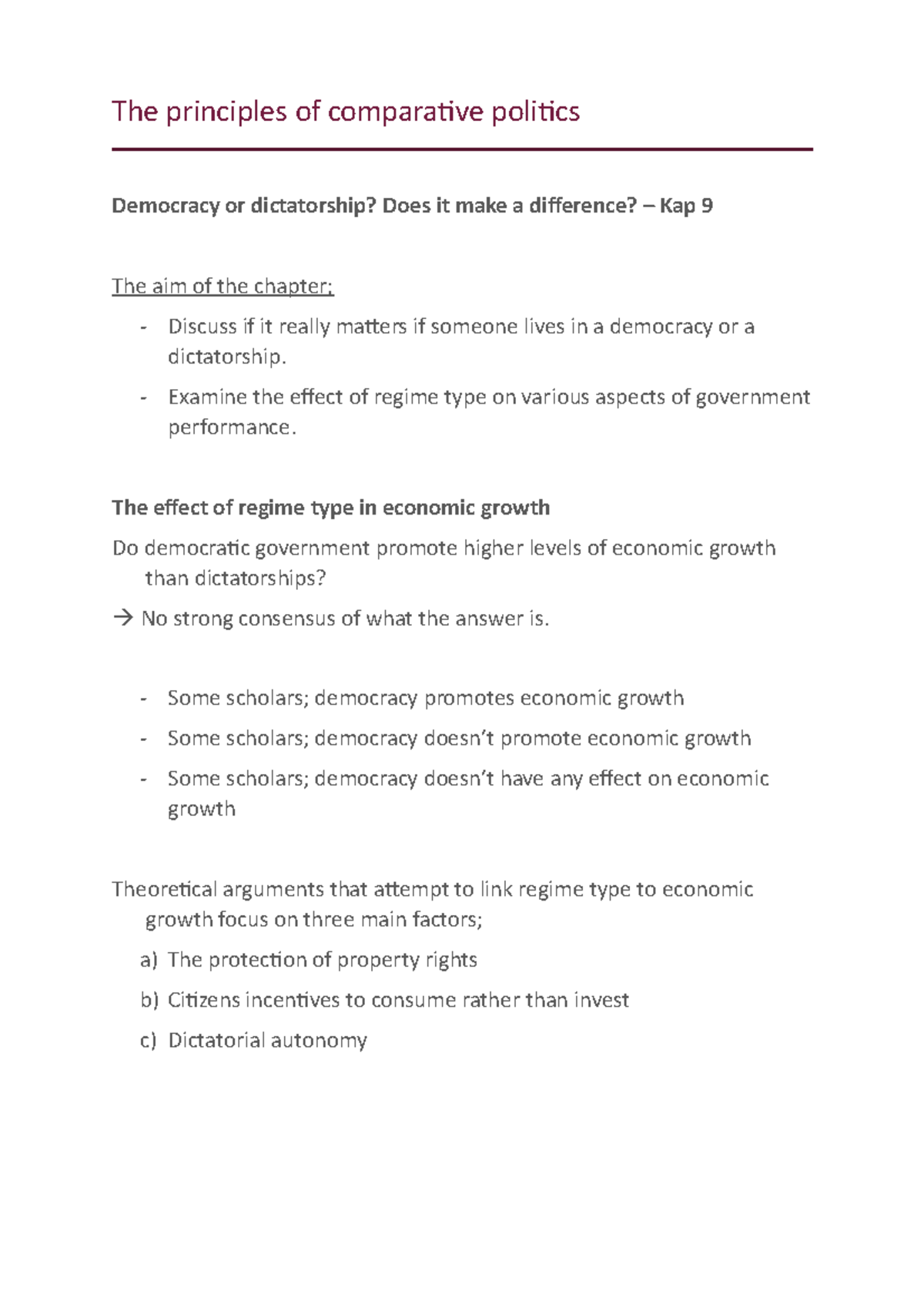 Principles of comparative politics- chapter 9 summary - The principles ...