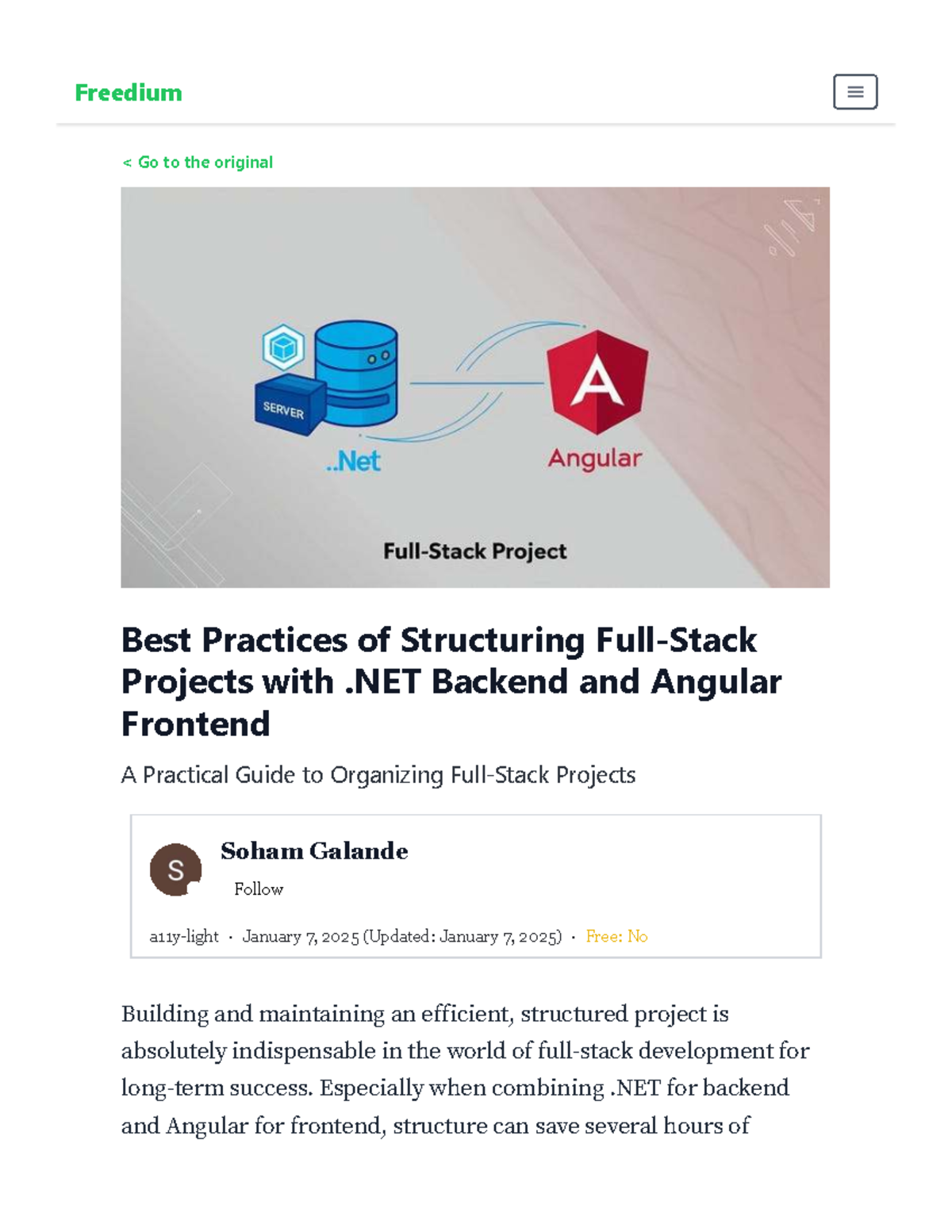 Best Practices for Structuring Full-Stack Projects: .NET & Angular ...