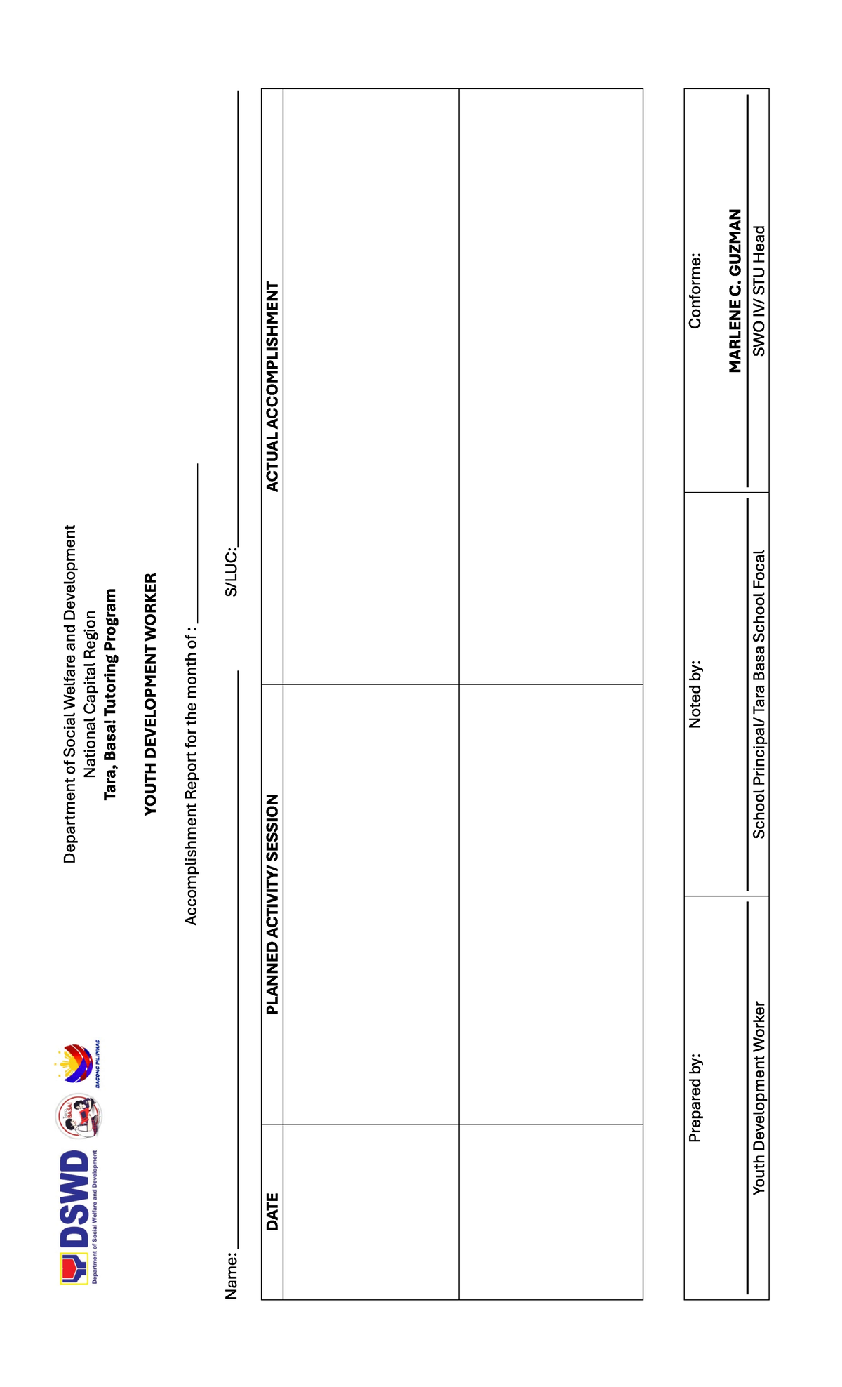 Template-Accomplishment-Report - bs accountancy - DSWD Department of ...